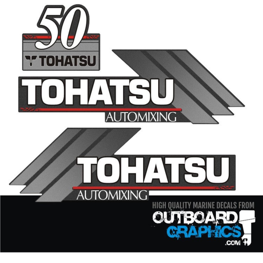Tohatsu 50hp Automixing Outboard Engine Decals/sticker Kit - All US ...
