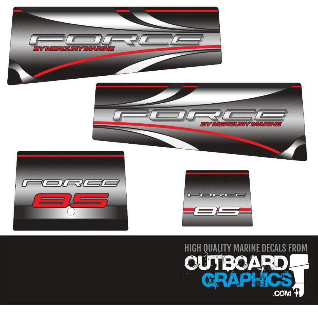 Mercury Force 85hp Outboard Decals/sticker Kit - Fadesdesign + FREE ...