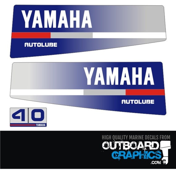 Yamaha 40hp Autolube Outboard Engine Decals/sticker Kit Blue - Etsy