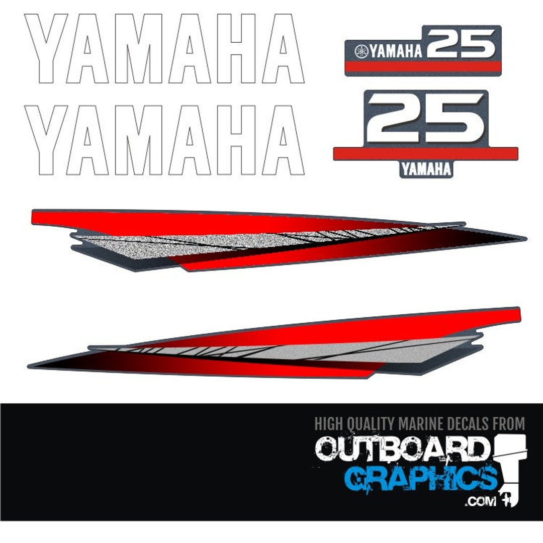 Yamaha 25HP Outboard Engine Decal Sticker Kit - Etsy