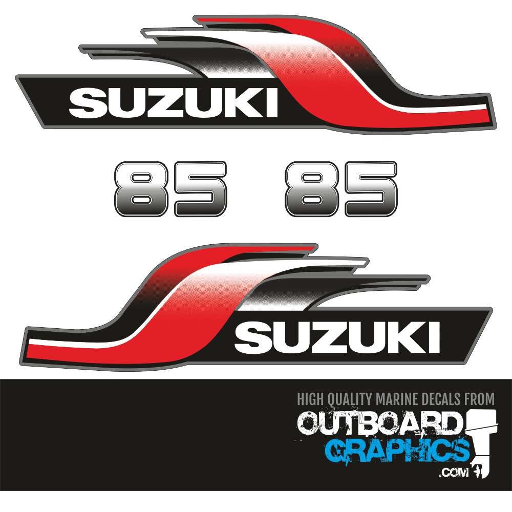 Suzuki 85hp 2 Stroke Outboard Engine Decals/sticker Kit + FREE SQUEEGEE ...