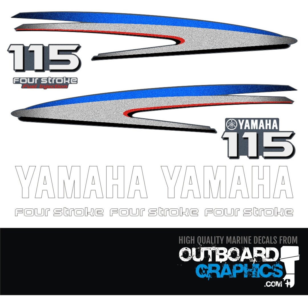 Yamaha 115hp Four Stroke Outboard Engine Decals/sticker Kit - All US ...