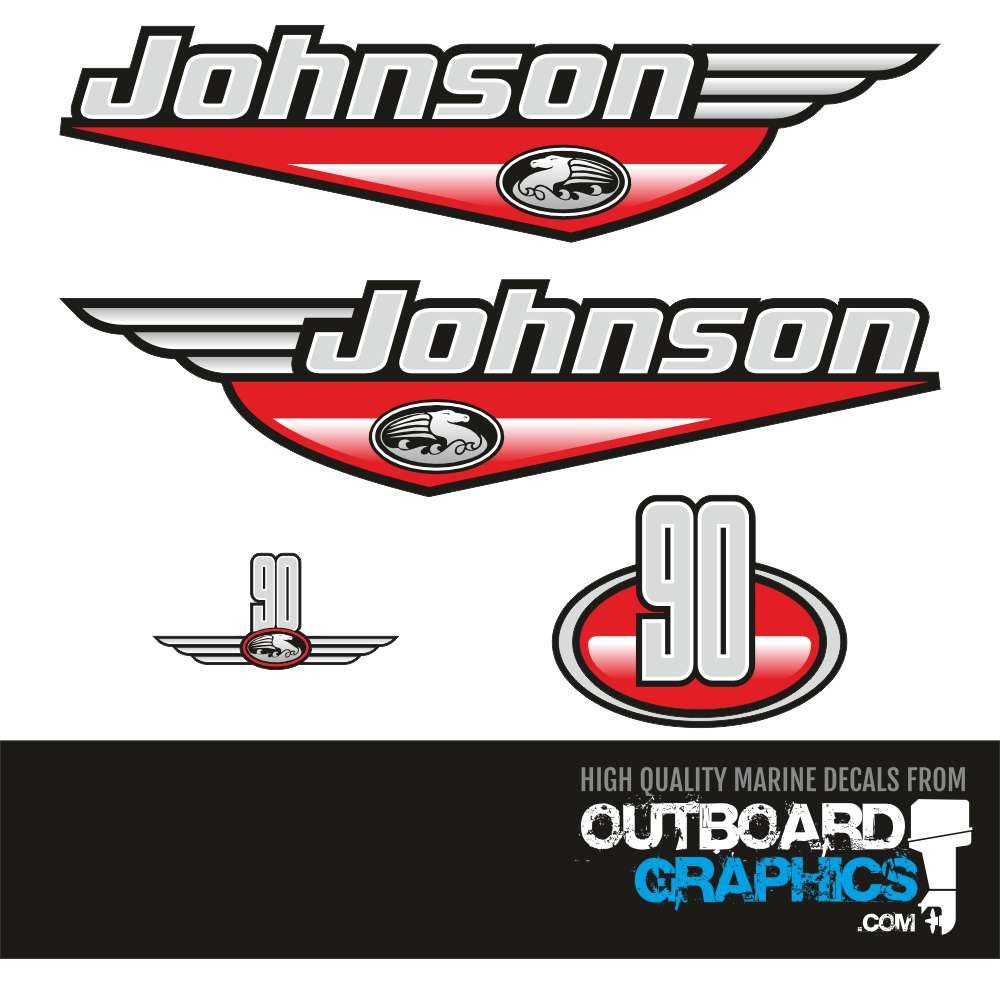 Johnson 90hp Two Stroke Outboard Engine Decals/sticker Kit - Etsy
