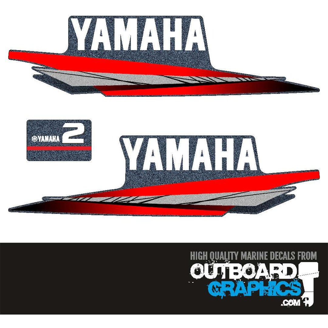 Yamaha 2hp 2 Stroke Outboard Engine Decals/sticker Kit + FREE SQUEEGEE ...