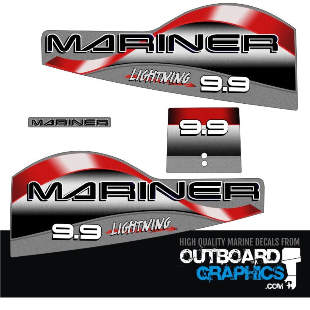 Mariner 9.9hp Lightning Outboard Decals/sticker Kit + FREE SQUEEGEE - Etsy