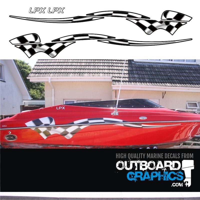 Boat Decal Checkered - Etsy