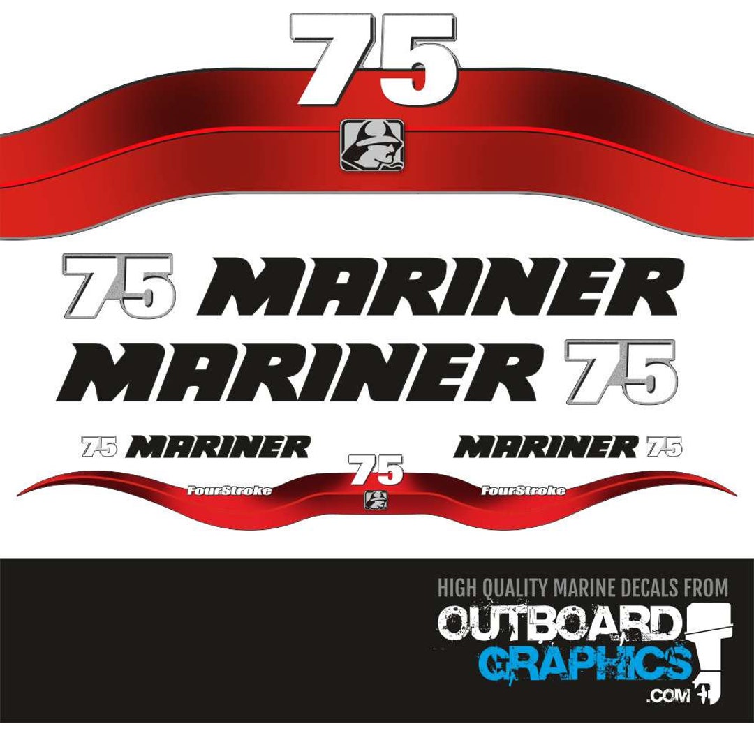 Mariner 75hp 4 Stroke (2003) Outboard Decals/sticker Kit + FREE SQUEEGEE - Etsy