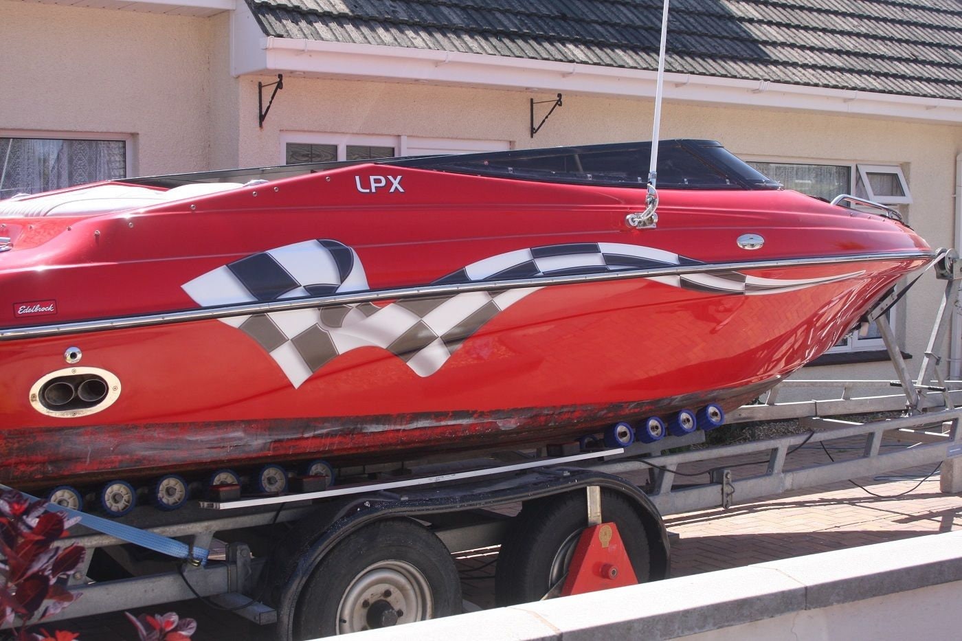 Pair of Crownline LPX 3D Chequered Flag Decals, Suitable for 18ft ...
