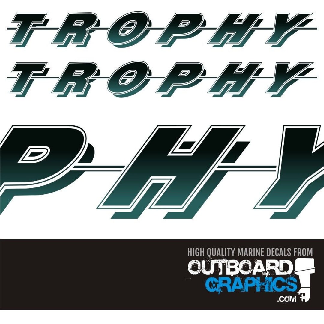 Pair of 6ft Long Bayliner Trophy Sticker/decals - Light to Dark Green ...