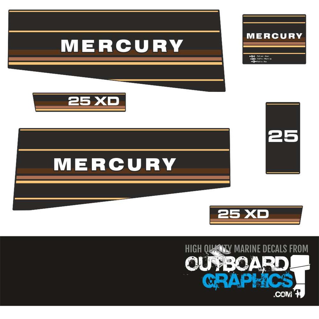 Mercury 25hp XD Outboard Decals/sticker Kit + FREE SQUEEGEE - Etsy