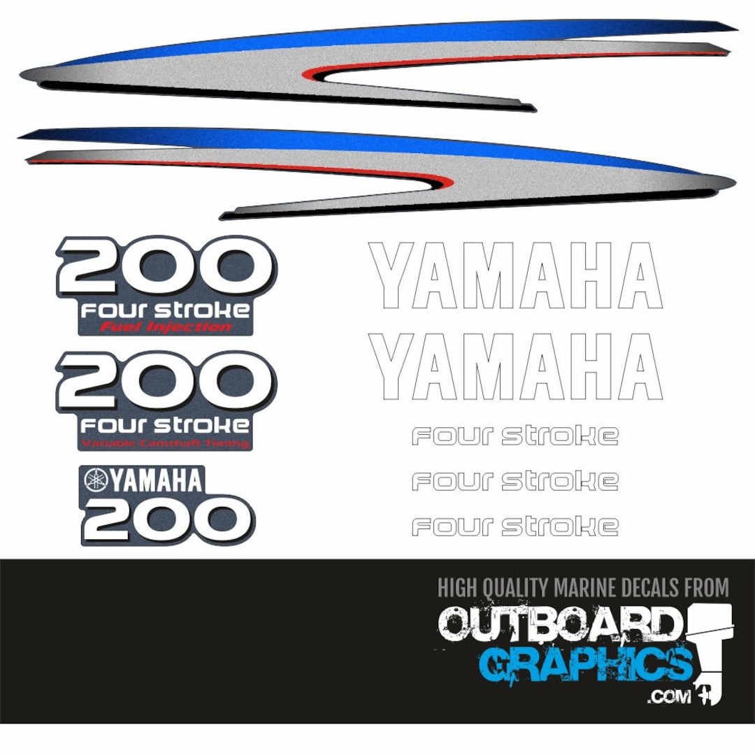 Yamaha 200hp Four Stroke Outboard Engine Decals/sticker Kit + FREE SQUEEGEE - Etsy