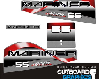 Mariner 5HP 80's Two Stroke Outboard Engine Decals Sticker Set ...