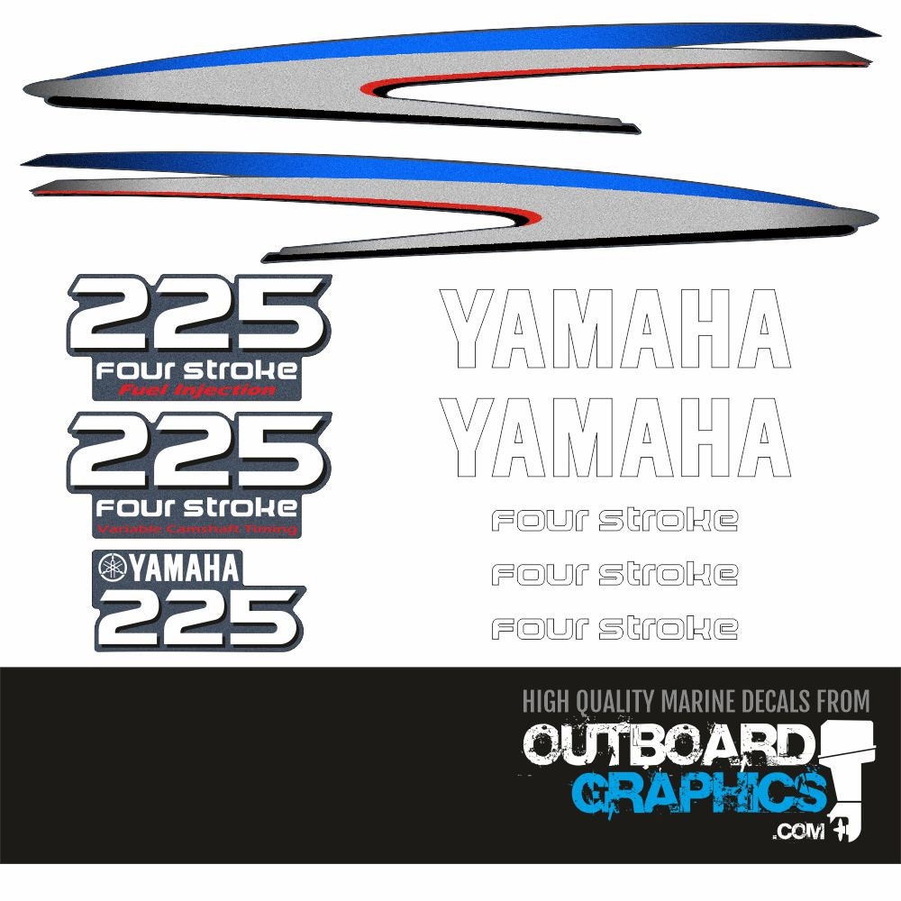Yamaha 225hp Four Stroke Outboard Engine Decals/sticker Kit - Etsy