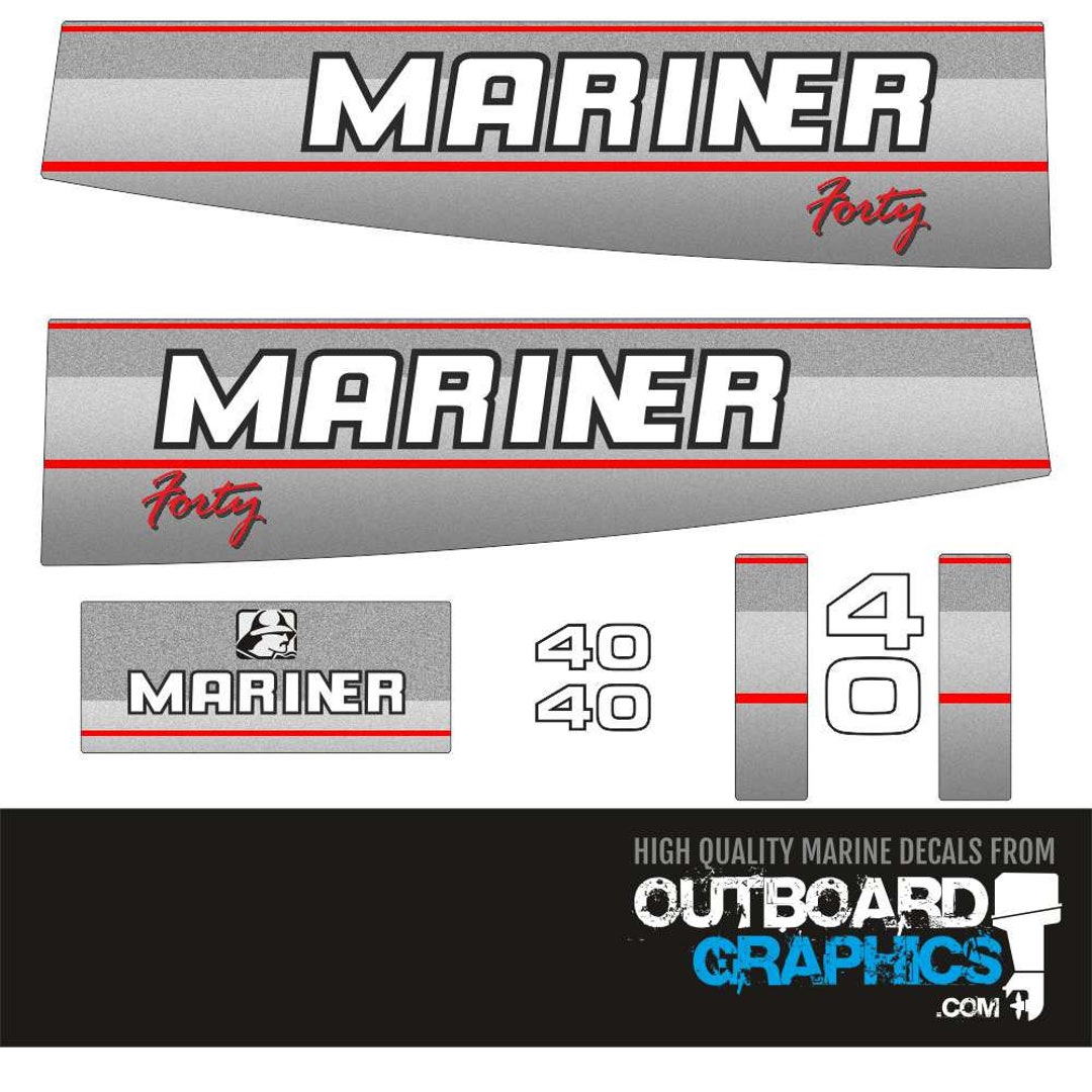 Mariner 40hp 2 Stroke Outboard Decals/sticker Kit (early 90's) + FREE ...