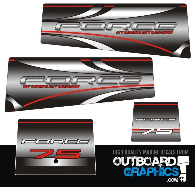 Mercury Force 75hp Outboard Decals/sticker Kit Fades Style - Etsy UK