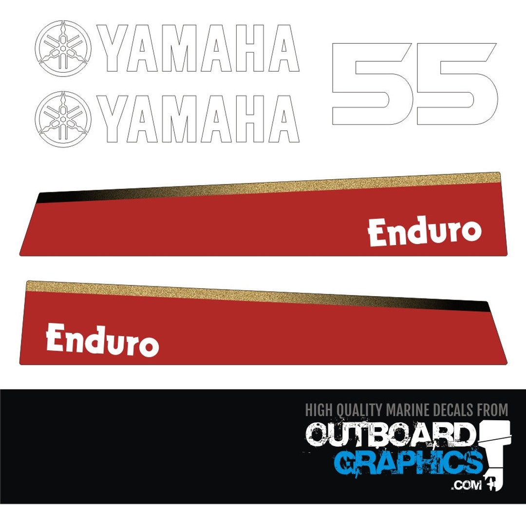 Yamaha 55hp Enduro Outboard Engine Decal Kit - Etsy
