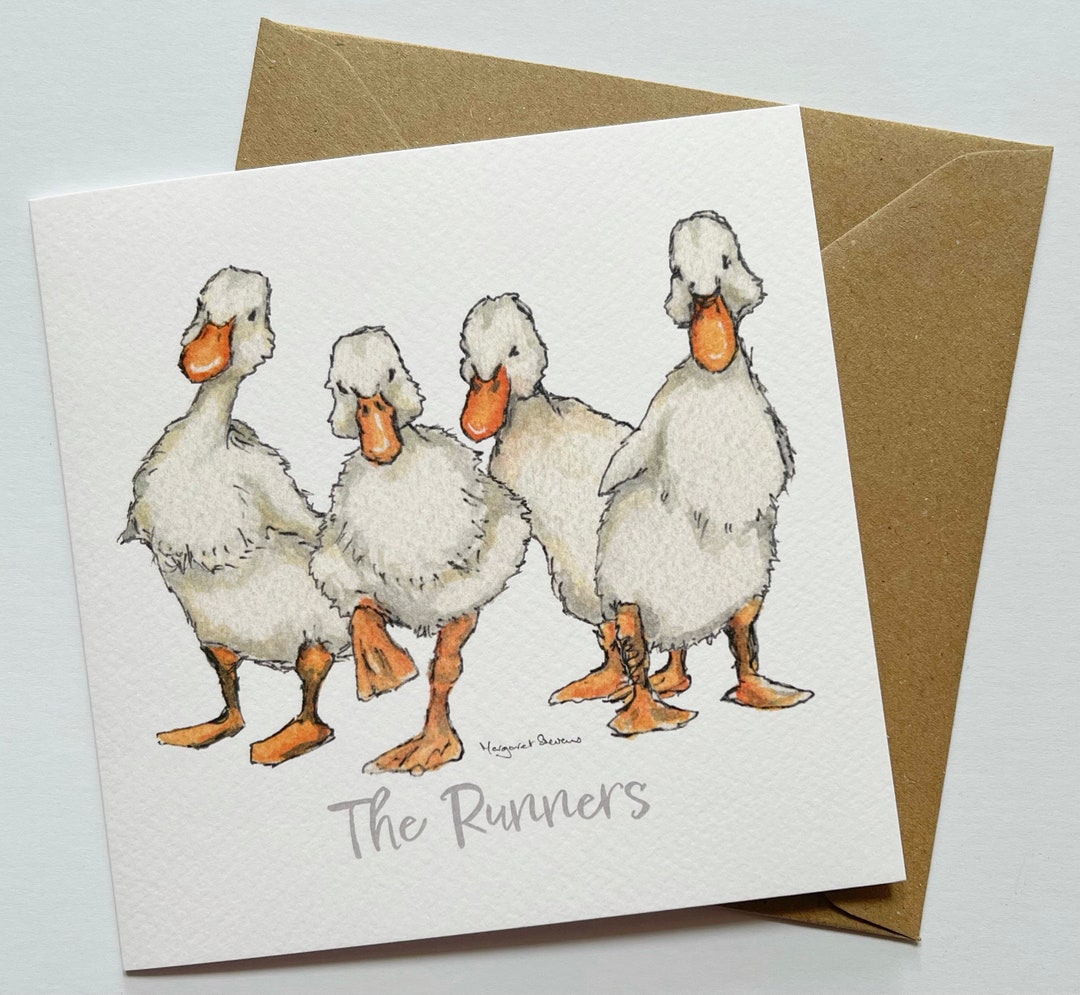 Greetings Card, the Runners, Runner Ducks, Blank for Personal Greeting ...