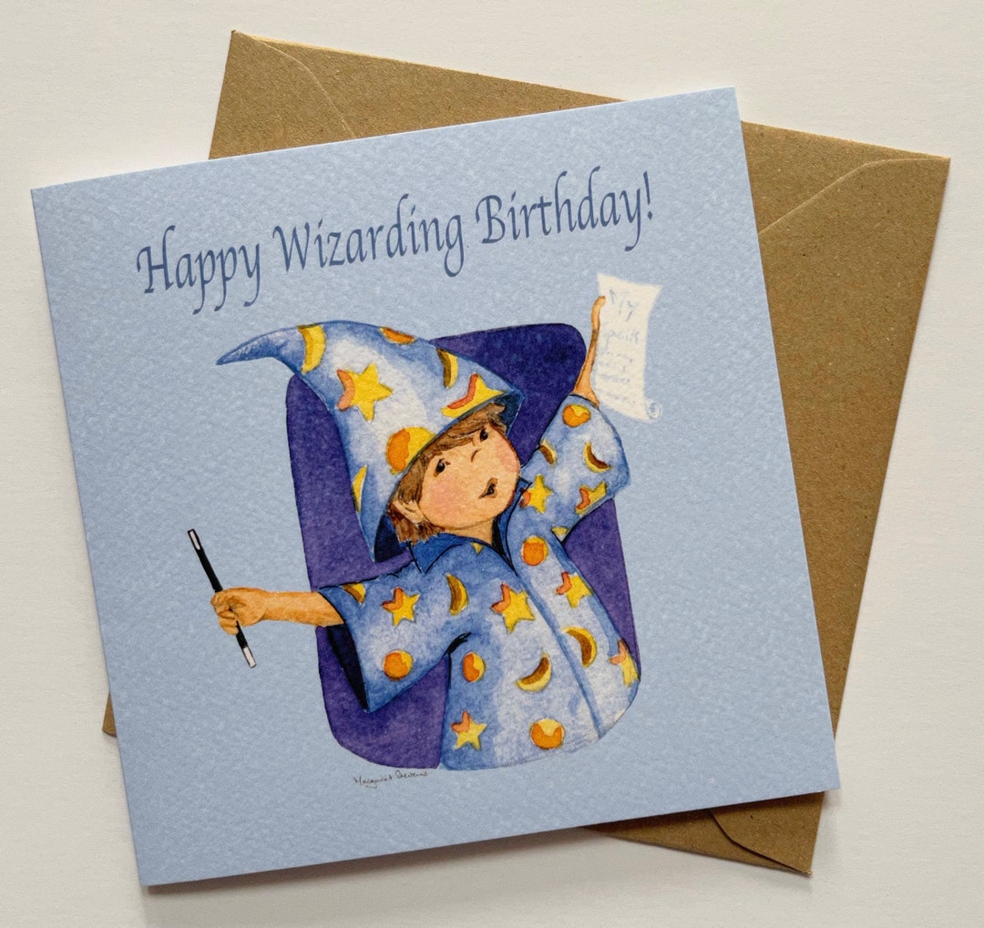 Watercolour Wizard Birthday Card: Magical Celebration - Etsy