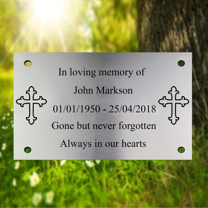 Personalised Engraved Memorial Plaque Design Copper/silver/gold Effect ...