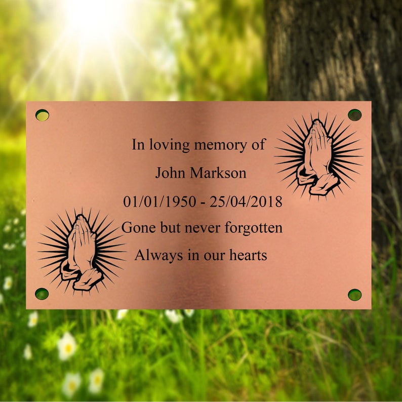 Personalised Engraved Memorial Plaque Design Copper/silver/gold Effect ...