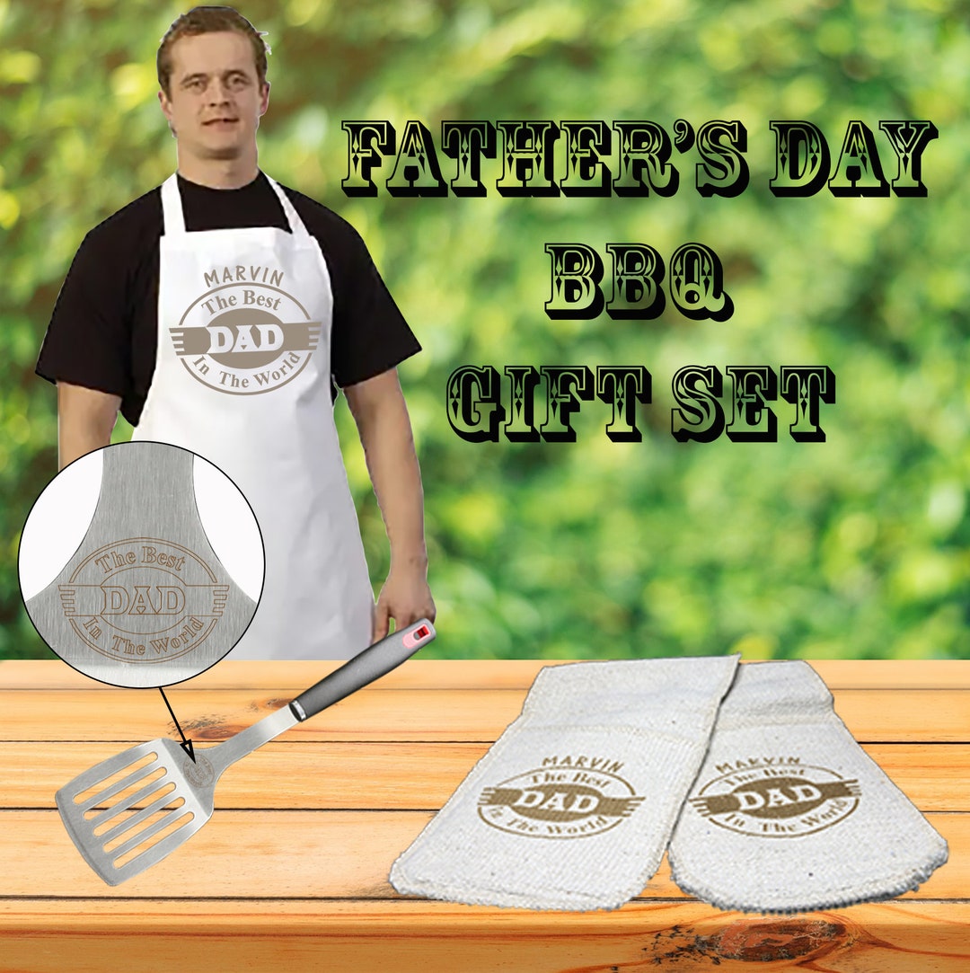 Personalised Fathers Day Gift Set Laser Engraved Gift Bundle BBQ Grill ...