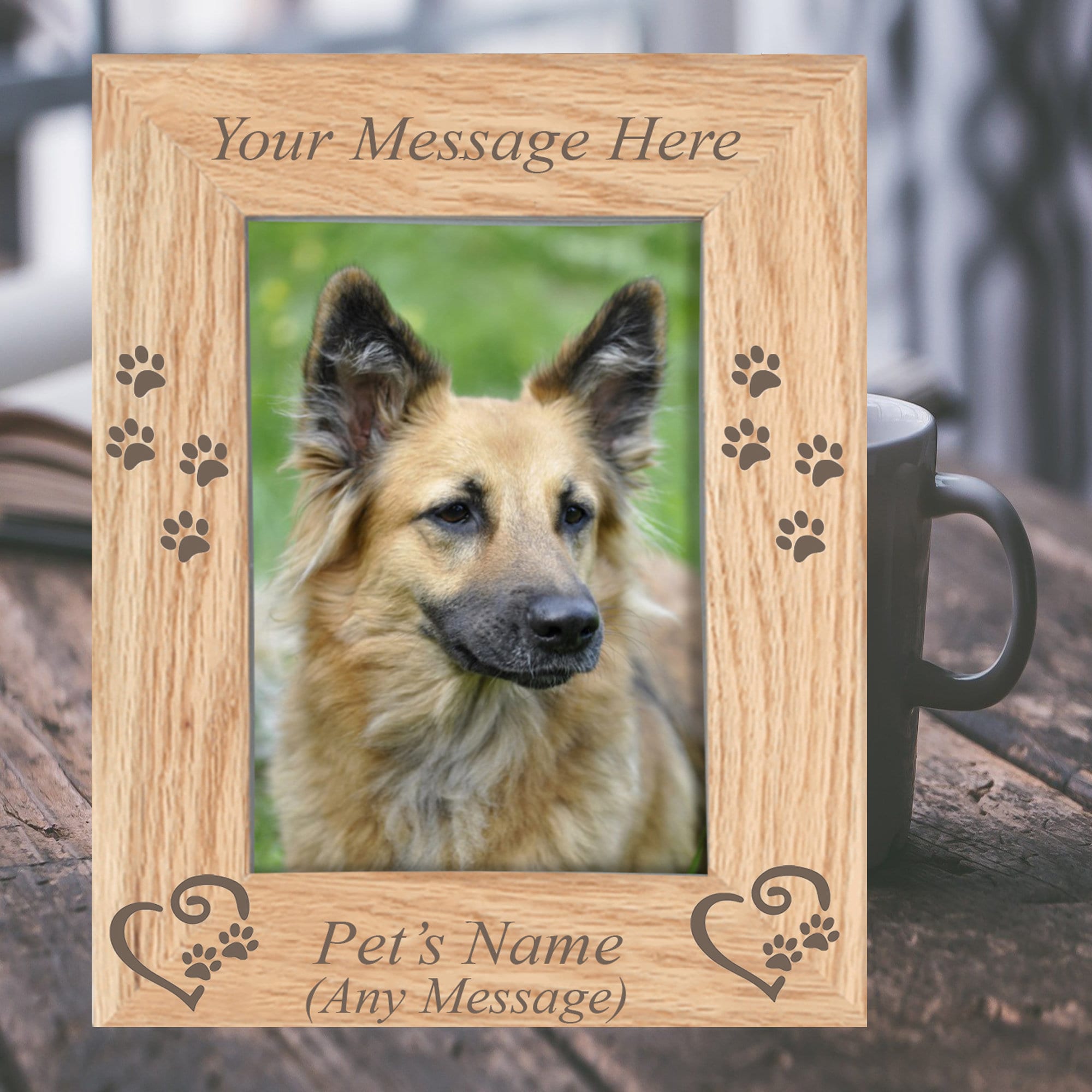 Personalised Engraved Wooden Pet Dog Puppy Photo Frame - Etsy UK