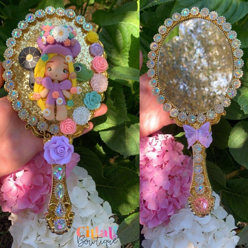 Decorated Hand Mirror - Etsy
