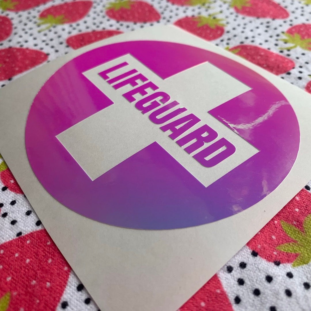 Lifeguard Circle Permanent Vinyl Decal in Pretty Holographic or Cool ...