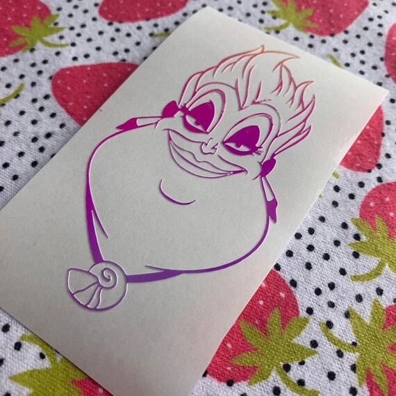 Ursula Face Permanent Vinyl Decal in Pretty Holographic or | Etsy