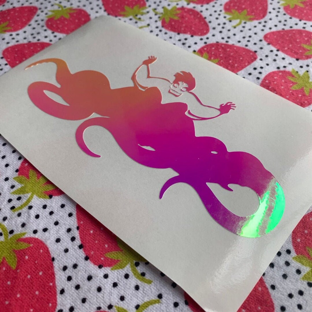 Ursula Full Body Silhouette Permanent Vinyl Decal in Pretty Holographic ...