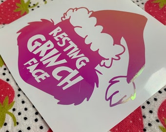 Vinyl Grinch Face Decal - Etsy