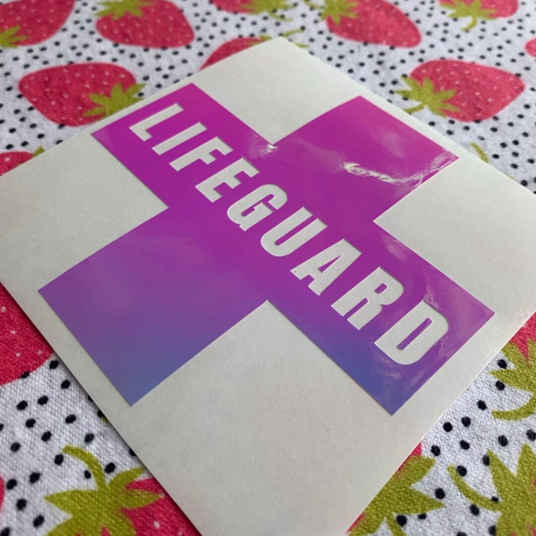 Lifeguard Cross Permanent Vinyl Decal in Pretty Holographic or Cool ...