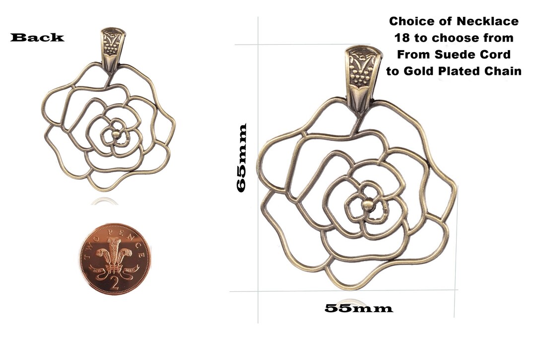 Antique Pendent Necklace 65mm by 55mm Choose From 18 Cords or - Etsy