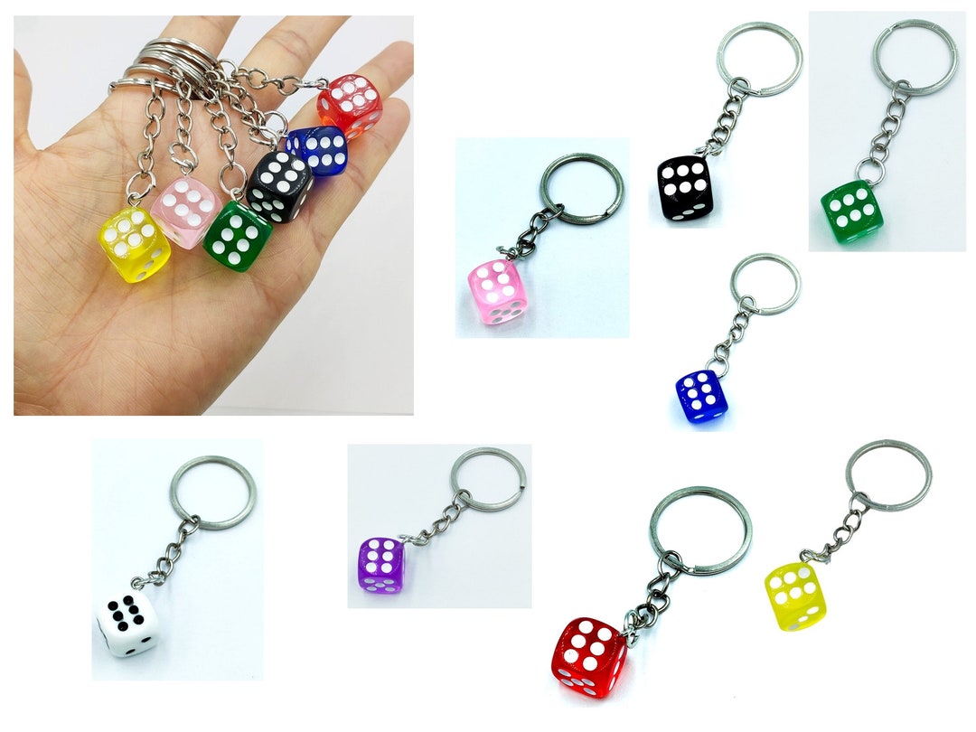 Playing Dice Key Ring Key Chain Choice of Colours NKEY618-24 - Etsy
