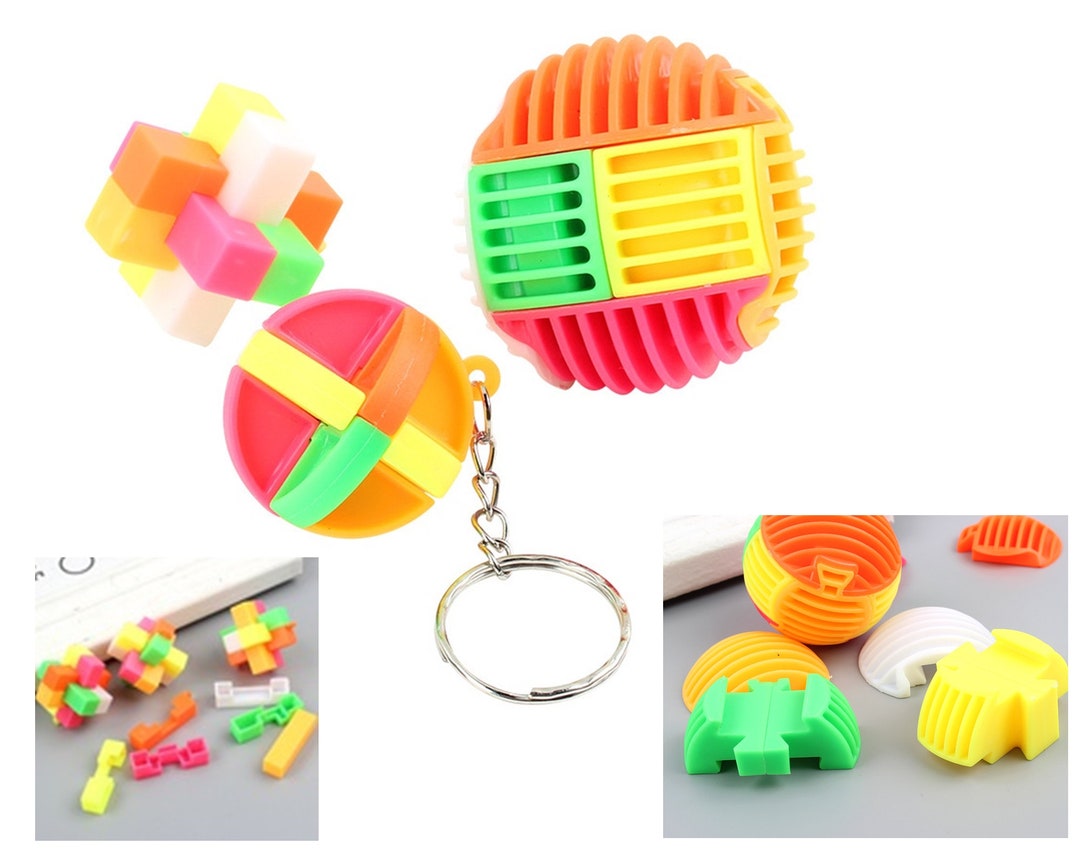 Fun Puzzle Ball and Keyring Set Keychain Key Ring PUZKEY401 - Etsy