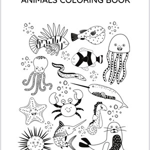 100 Page Animal Coloring Book for Kids Instant Download, Printing ...