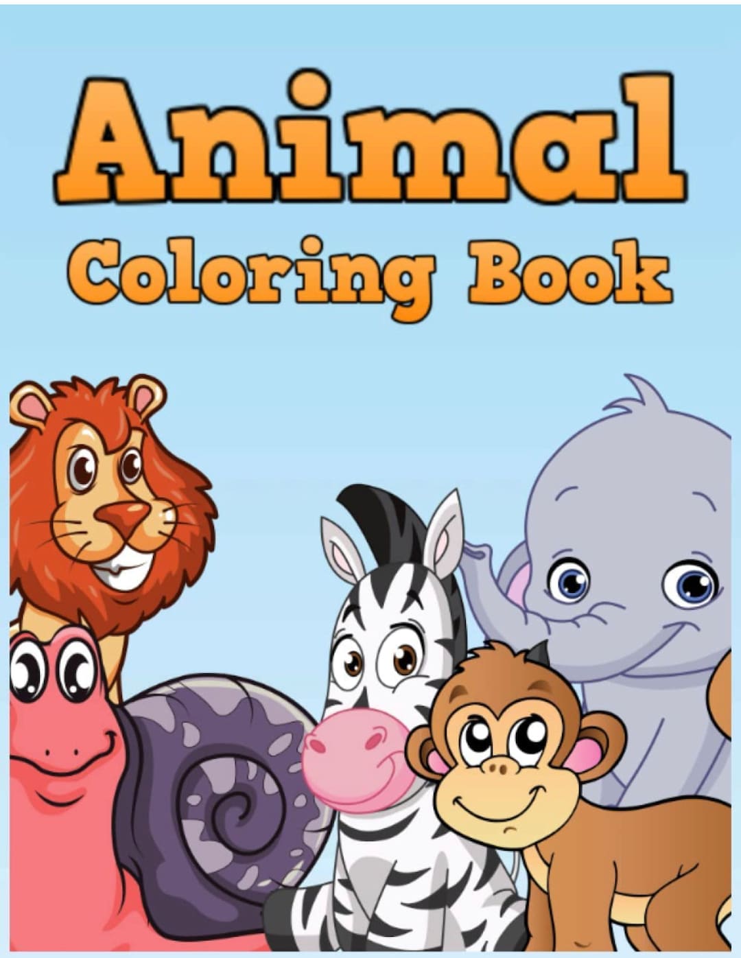 100 Page Animal Coloring Book for Kids Instant Download, Printing ...