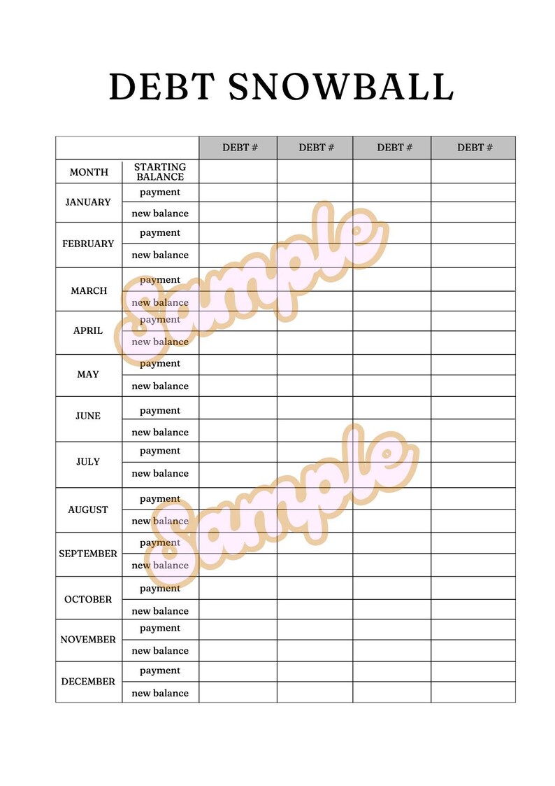 Debt Tracker Printable Worksheet - Digital Planner for Managing and ...