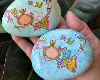Breast Cancer Painted Rock - Etsy