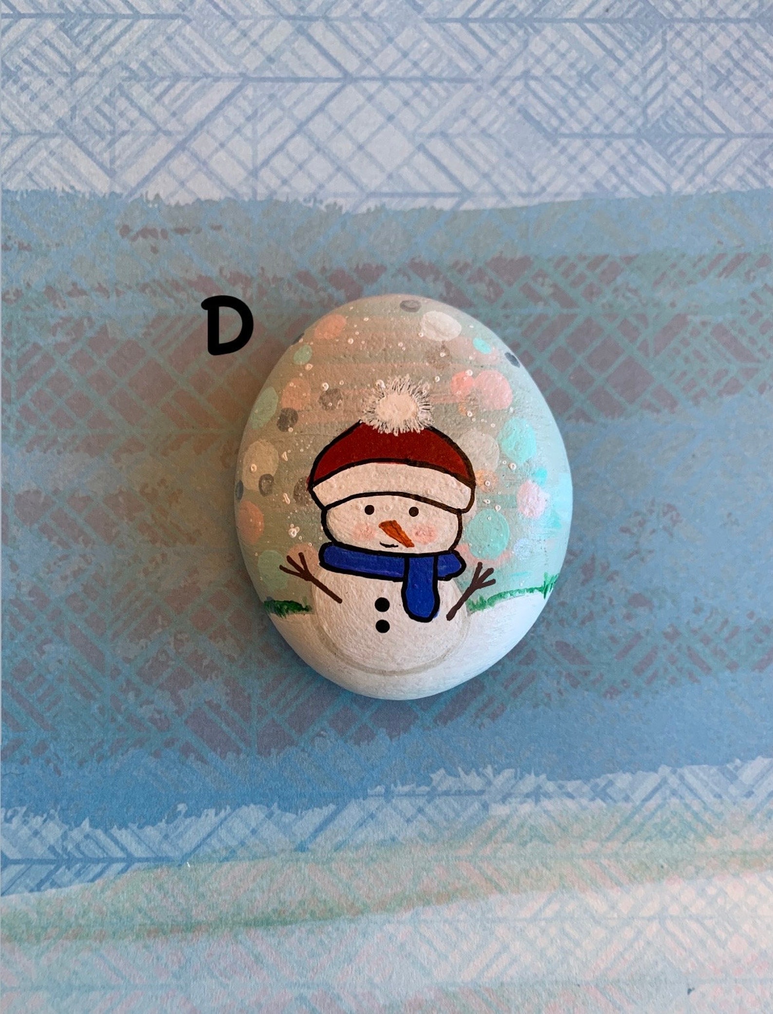 Happy Snowman,christmas Painted Rocks , Christmas Gifts , Christmas ...