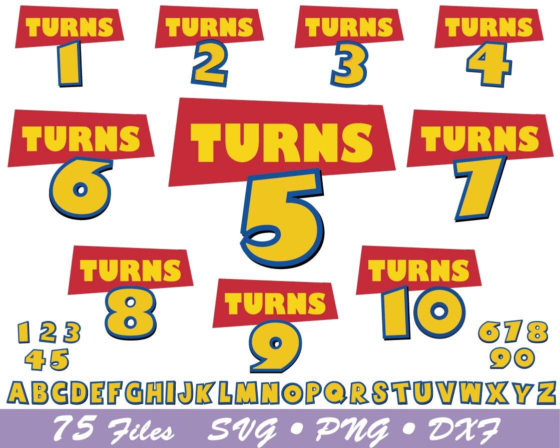 Turns svg Birthday toy story svg toy story Kids Birthday | Etsy