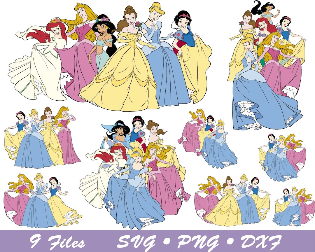 Princess Princess Friends Svg Belle Svg Cinderella Svg - Etsy