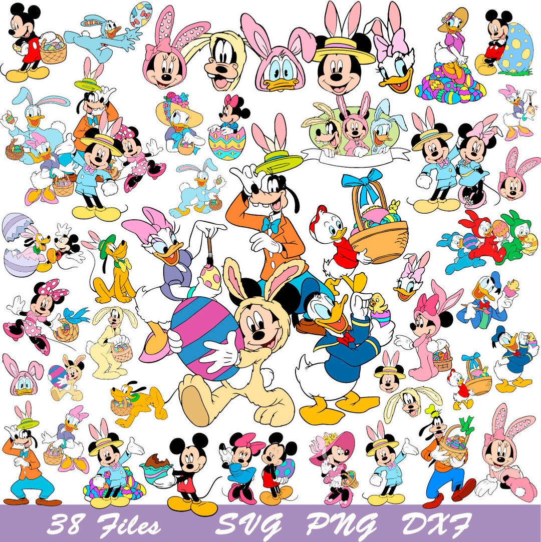 Mouse and Friends Easter Clipart Svg Bundle, Mouse Friendship Easter ...