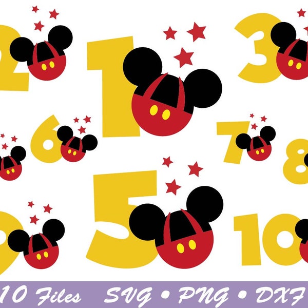 Mickey Mouse Birthday Svg - Etsy