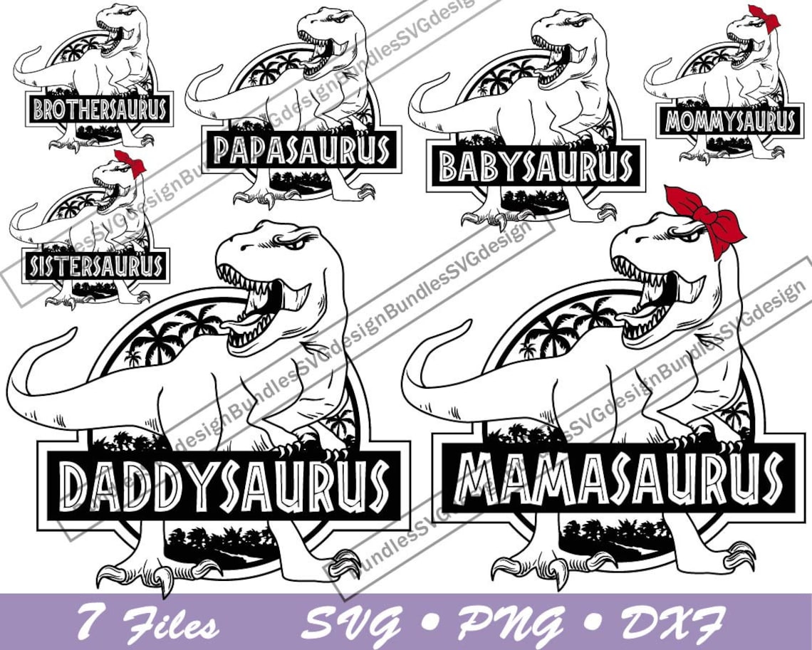 Papasaurus Family Svg T-rex Daddy Svg Mamasaurus Rex Png - Etsy
