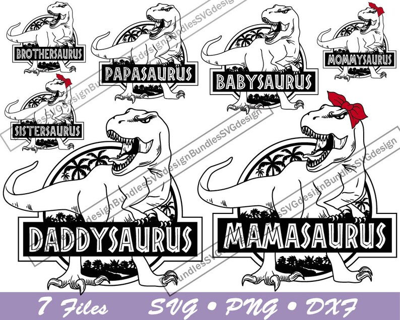 Papasaurus Family Svg T-rex Daddy Svg Mamasaurus Rex Png - Etsy