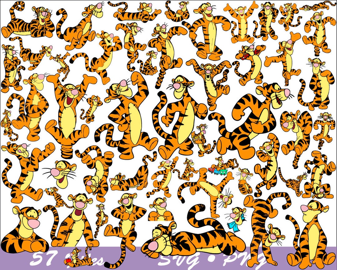 Tigger Svg Bundle, Tiggerface Svg, Layered Tigger Svg, Classic Tigger ...
