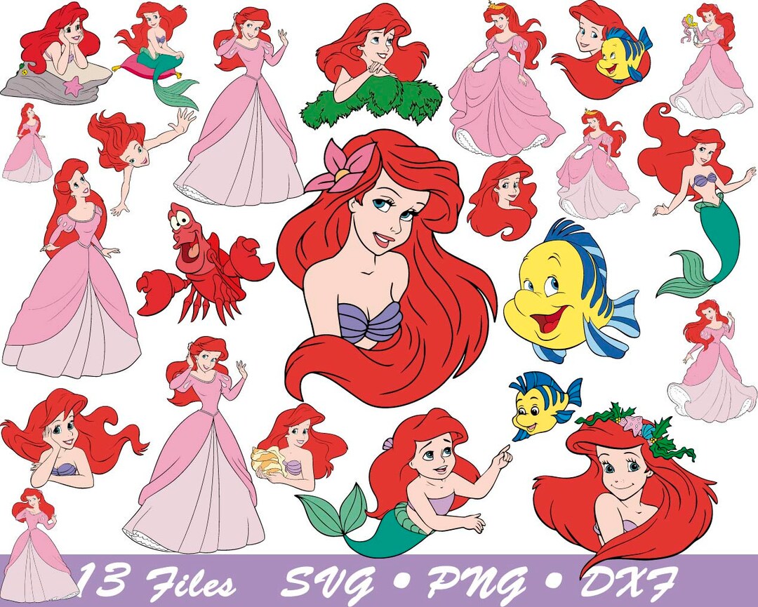 Ariel Svg, Princess, Ariel for Girls Svg, Princess Svg, Princess ...