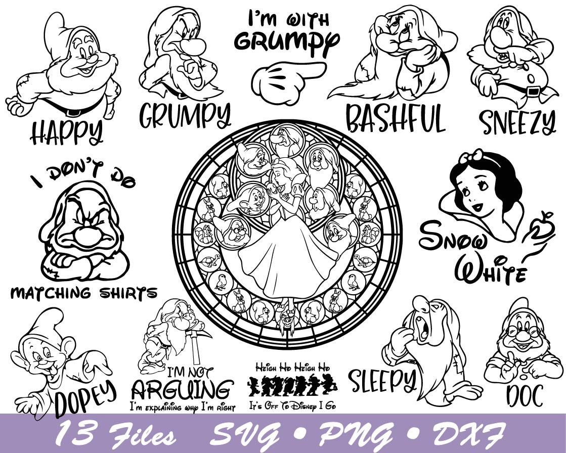 Seven Dwarfs svg 7 Dwarfs svg Snow White Seven Dwarfs - Etsy México