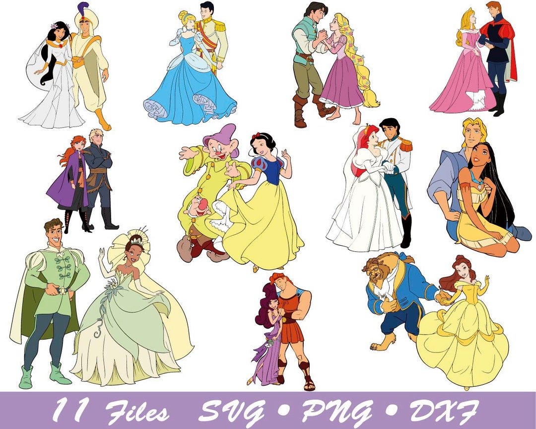 Couples Svg, Princess Svg, Mouse Birthday Svg, Princess Dxf, Snow White ...